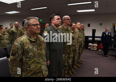 Maj. Sara Kerr, ougoing commander of the 168th Force Support Squadron ...