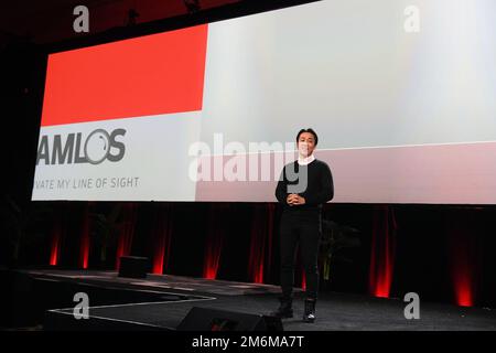 Advisor, New Business & Strategic Planning Canon USA Kohei Maeda speaks during the CES 2023 ...