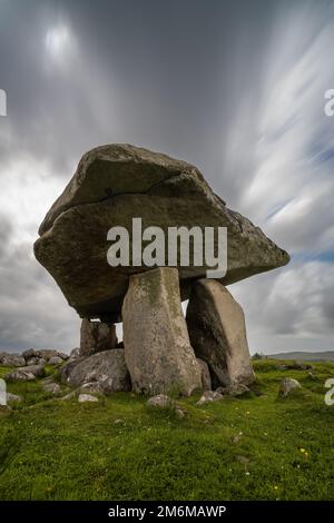 A long exposure view of the Kilclooney Dolmen in County Donegal in ...
