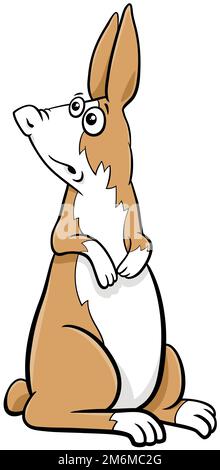 Cartoon dwarf rabbit standing up coloring page Stock Photo - Alamy