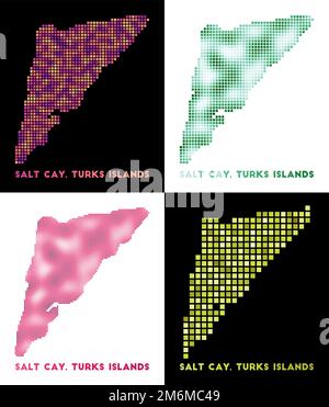 Salt Cay, Turks Islands map. Blank vector map of the Island. Borders of ...