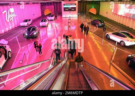 A view of the Las Vegas Loop underground transportation system during the CES 2023 media day at ...