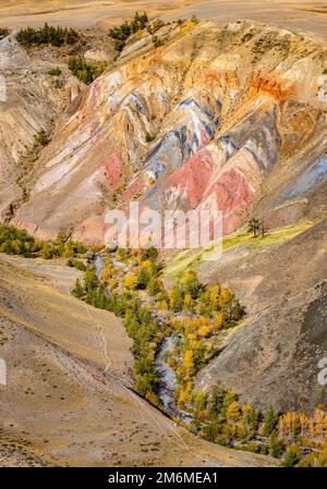 Martian landscape, multi-colored mountains of Kyzyl-Chin, Republic ...