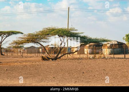 Gabra traditional homesteads at Chalbi Desert, Marsabit County, Kenya ...