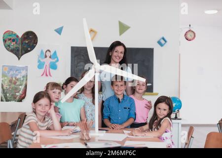 Elementary School Stem Robotics Classroom Diverse Group of Children ...