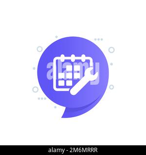 maintenance schedule icon with a calendar, vector Stock Vector Image ...
