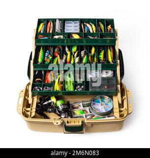 Hard silicone lures in a box Stock Photo - Alamy