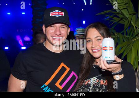 Stephen "SteveWillDoIt" Deleonardi, left, and Celina Smith appear at ...