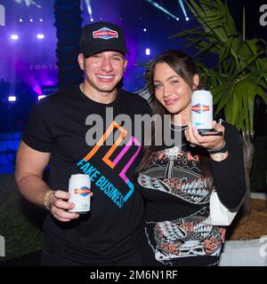 Stephen "SteveWillDoIt" Deleonardi, left, and Celina Smith appear at ...