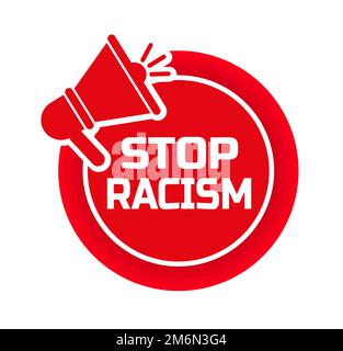 no to racism sticker. no to racism sign on transparent background ...