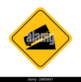 Truck DownHill Warning Sign,vector illustration Stock Vector Image ...