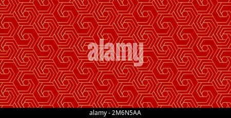 abstract red gold hexagon, geometric texture background, Japanese ...