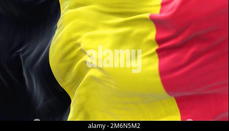 Close-up view of the belgian national flag waving in the wind Stock ...
