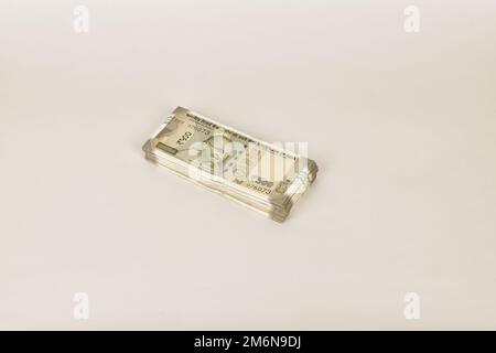 Bundle of 500 rupee note isolated on white background with clipping ...