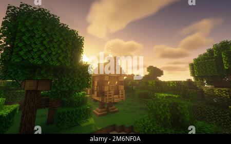 Minecraft Game – January 05 2023: Sample of Forest Witch house in ...