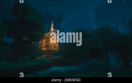 Minecraft Game – January 05 2023: Sample of Forest Witch house in ...