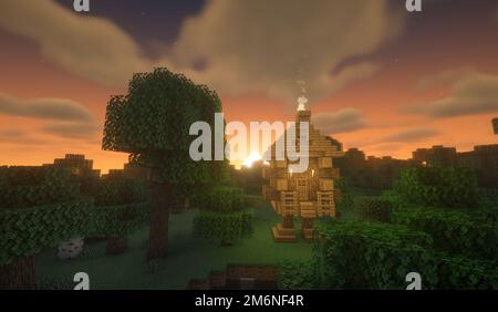 Minecraft Game – January 05 2023: Sample of Forest Witch house in ...