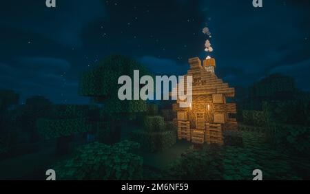 Minecraft Game – January 05 2023: Sample of Forest Witch house in ...
