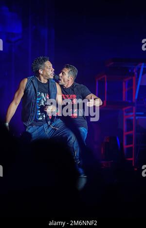 Joeystarr & Kool Shen from the french rap group Suprême NTM on stage ...