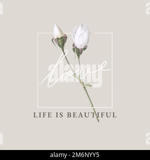 Floral love life is beautiful vector Stock Vector Image & Art - Alamy