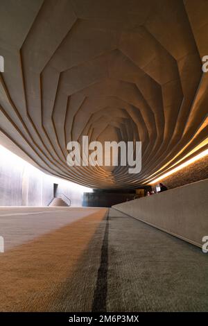 Interior of Sancaklar Mosque in Istanbul. Awarded modern mosque architecture. Islamic or Ramadan ...