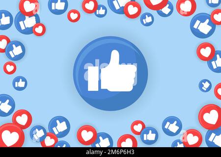 Like and thumbs up icons border on transparent background. Social media ...