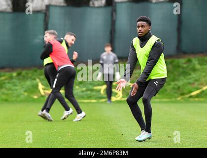 /Plymouth Argyle full back Bali Mumba (17) walks on and inspect the ...