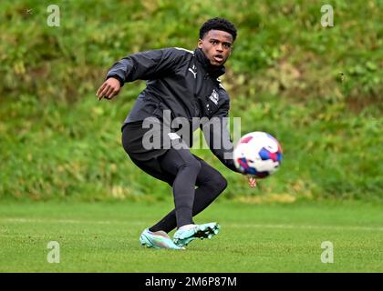 /Plymouth Argyle full back Bali Mumba (17) walks on and inspect the ...