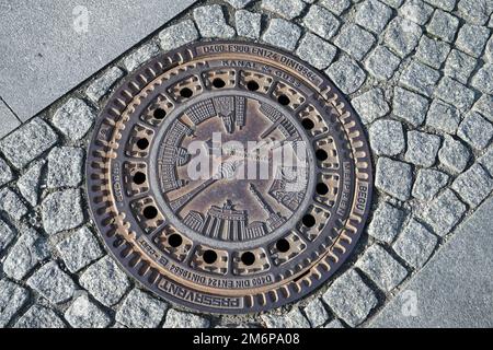 Manhole cover in Berlin, Germany Stock Photo - Alamy