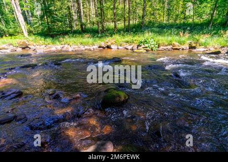 Hiking on along the Ilz River between the Schrottenbaum Mill and ...