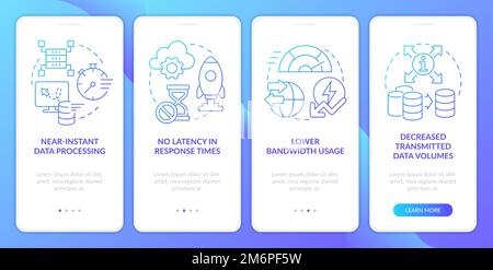 Cloud computing technologies blue onboarding mobile app screen Stock ...