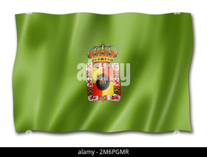 3D flag of Jaen Province, Spain. 3D Illustration Stock Photo - Alamy