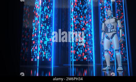 Humanoid Robot Data Block Stock Photo - Alamy