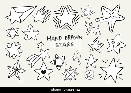 Hand drawn white star vectors collection Stock Vector Image & Art - Alamy