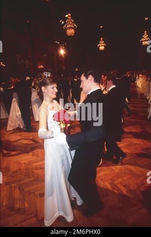 Austria. Vienna. The balls season. Couples dancing the waltz at the ...
