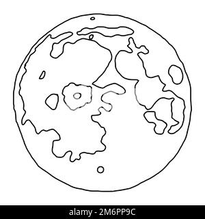 line art illustration of the full moon Stock Photo - Alamy