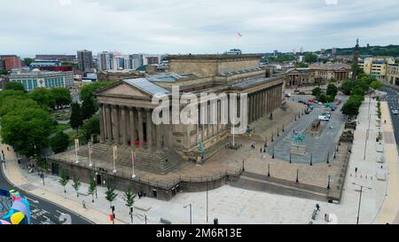 St George s Hall Liverpool from above - aerial view - travel ...
