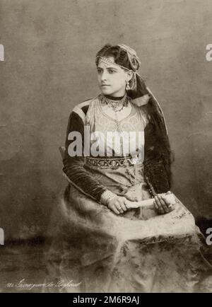 19th century vintage photograph: Young Indian woman, sari Stock Photo ...