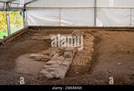 Bibracte Archaeological Center. Gallic archaeological ruins on Mount ...