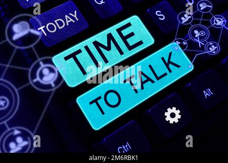 Conceptual display Time To Talk. Concept meaning to discuss with the an ...