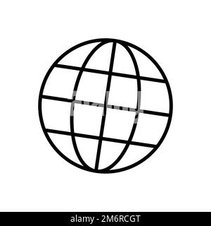 Tilted globe lines icon. Earth symbol simple flat vector Stock Vector ...