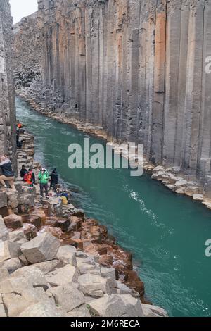 Iceland's Famous Basalt Column Studlagil Canyon Stock Photo - Alamy
