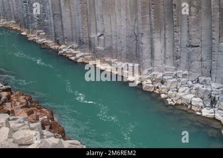 Iceland's Famous Basalt Column Studlagil Canyon Stock Photo - Alamy