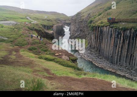 Iceland's Famous Basalt Column Studlagil Canyon Stock Photo - Alamy