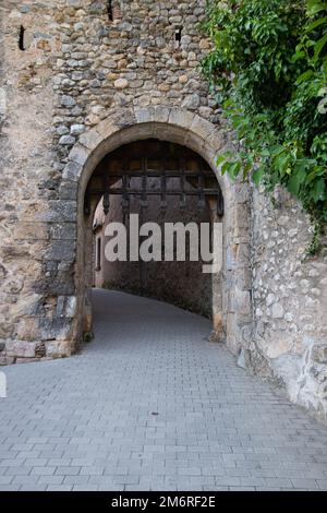 Saint Lawrence is a little stone town in girona spain Stock Photo - Alamy