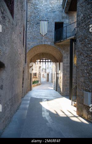 Saint Lawrence is a little stone town in girona spain Stock Photo - Alamy