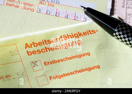 Certificate of incapacity for work, initial certificate, follow-up ...