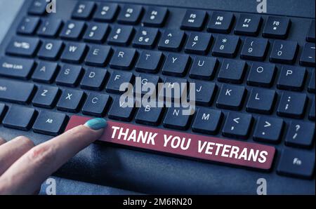 Handwriting text Thank You Veterans, Conceptual photo Expression of ...
