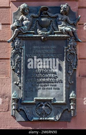 Plaque to the first German Parliament 1848 St. Paul's Church, Frankfurt ...