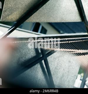 Optical illusion through a mirror, geometry Stock Photo - Alamy